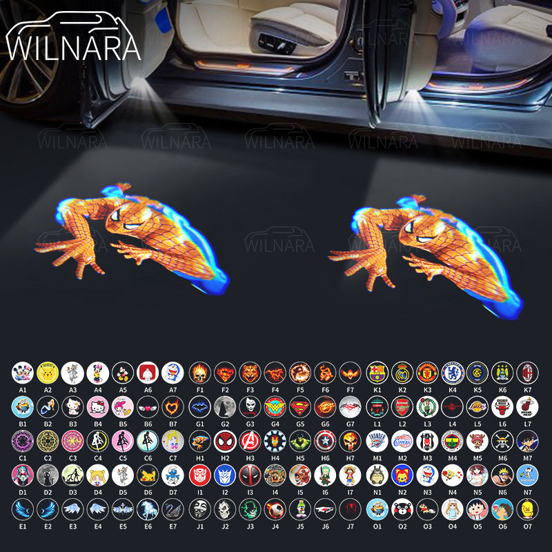 Wilnara 2X Wireless Car Door LED Projector Shadow Courtesy Logo Lights ...