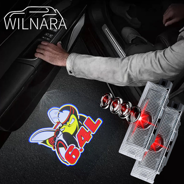 WILNARA Car Door KILLER BEE Logo for Dodge Challenger Projector Ghost ...