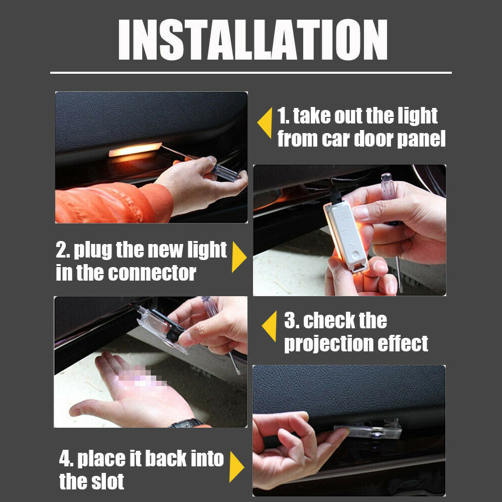 2PC For Mercedes Benz E W210 Door Lights Shadow Projector LED Puddle L ...